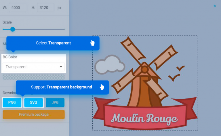 Download logo with a transparent background - Logotypemaker