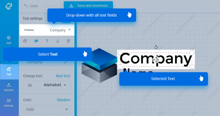 How to change text font? - Logotypemaker